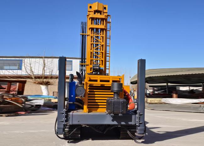 Air drilling rig in field operation