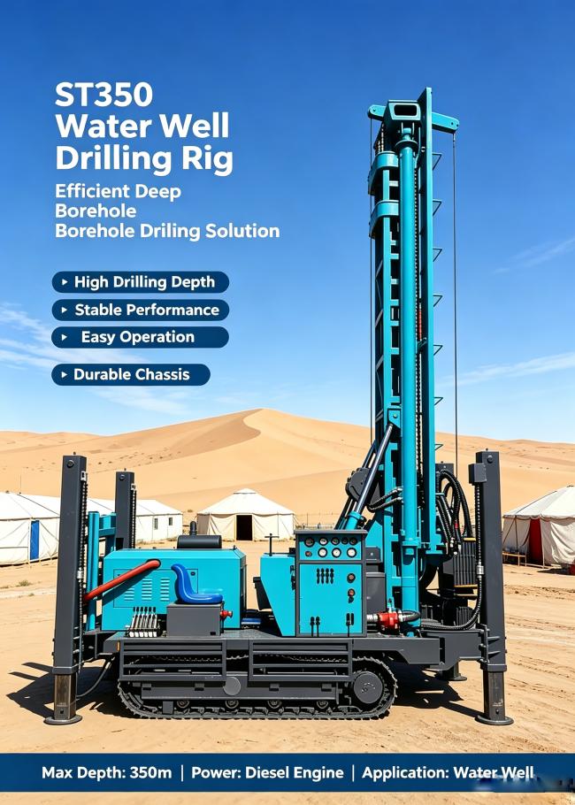 ST350 Air Borewell Drilling Machine front view