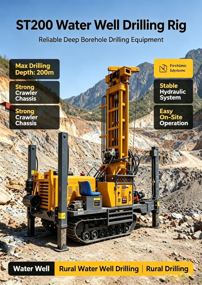 ST200 Air Mobile High-Efficiency Drilling Rig front view