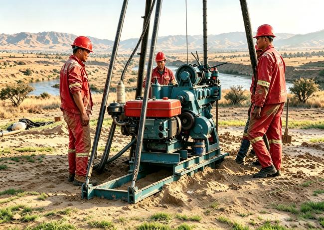 GK-200 Hydraulic Borewell Machine close-up