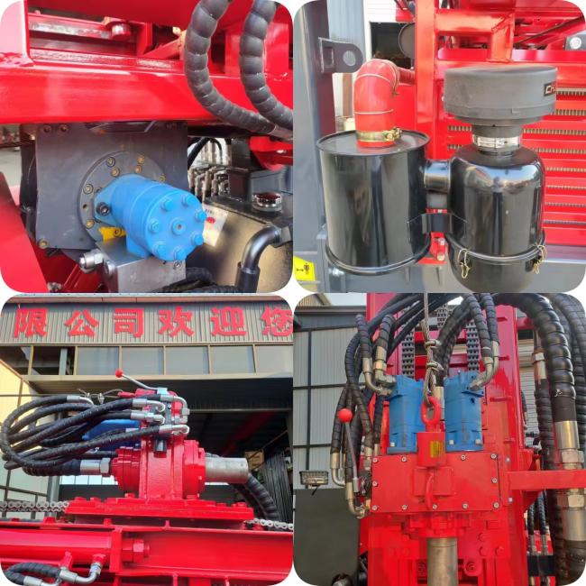 Close-up of drilling mechanism and components