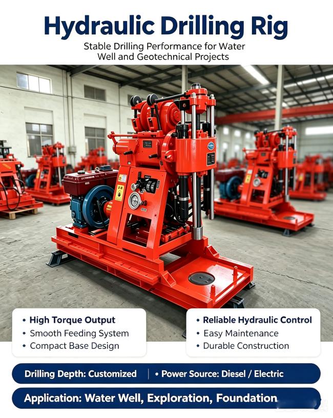 Multi Speed Water Borehole Drilling Machine front view