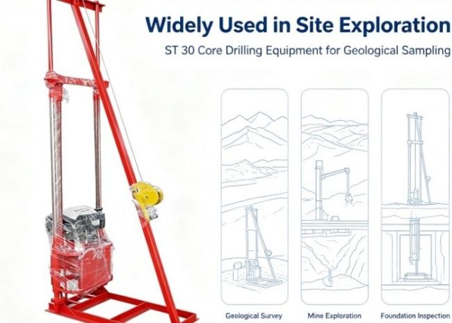 Close-up of ST30 drilling mechanism