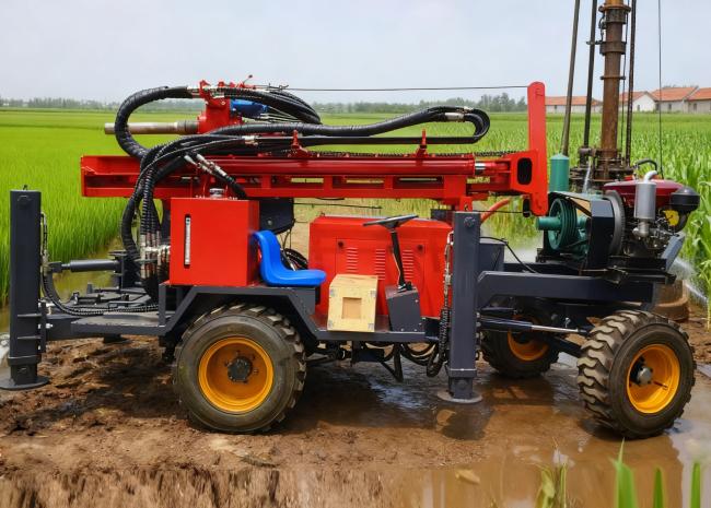Multi Functional Pneumatic Water Well Drilling Rig - Side View