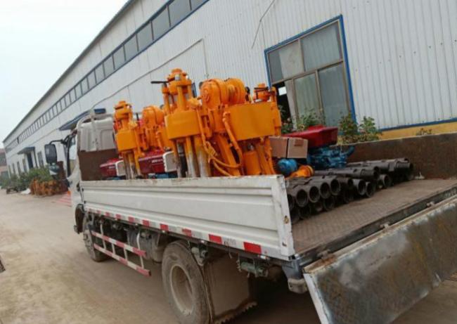 Drilling rig setup at worksite