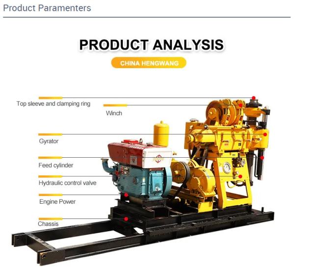 GK-200 Drilling Rig side view showing track mobility system