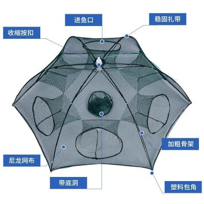 Chine Réseau de parapluie à cage de poisson pliable à cages multiples, de style classique, pour la pêche au parapluie noir à vendre