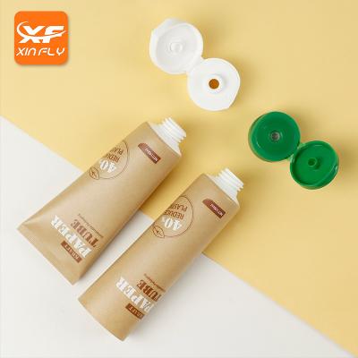 China Papel Kraft reciclable 40% Loción para el cuerpo de plástico Crema para las manos Cosméticos Tubos blandos Biodegradables Tubos de compresión Embalaje en venta