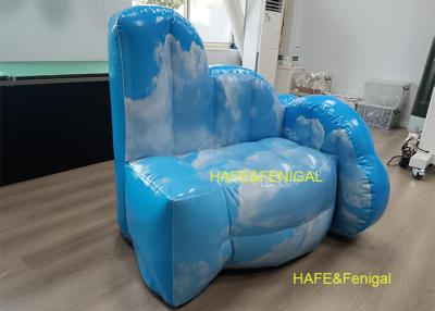 China 1m Custom Blue Sky Pattern Inflatable Sofa For Personal Relaxation Or Commercial Appeal for sale