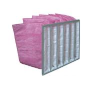 Quality F8 F9 Bag Pocket Air Filter Galvanized Steel Aluminium Frame Yellow White Pink For Industry Factory for sale