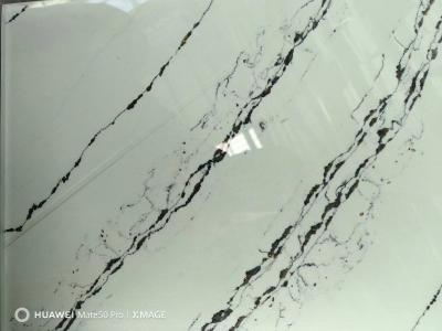 Κίνα AB70713 River black Quartz 3200x1600mm Γυαλισμένες πέτρινες πλάκες για πάγκους κουζίνας προς πώληση