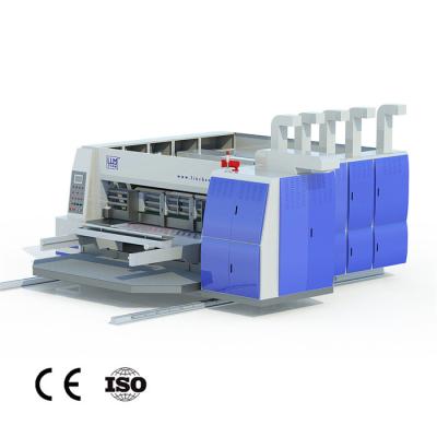 中国 Flexoは波形を付けられる4色にカートンに入れる自動型抜きに細長い穴をつける印字機をインクをしみ込ませる 販売のため