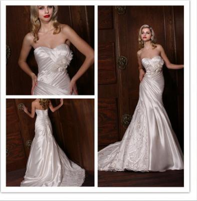Cina Vestiti da sposa eleganti semplici pieghettati vita dall'impero del petto delle strofinate in vendita
