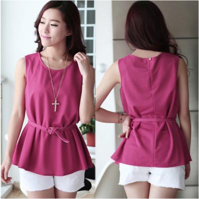 Cina Attrezzature senza maniche chiffone dell'abbigliamento casuale delle donne del O-Collo per le signore di modo in vendita