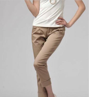 China Kaki de Lente/de Herfst Katoenen Broekkleermakerijen voor Dame Leisure Occasion Te koop