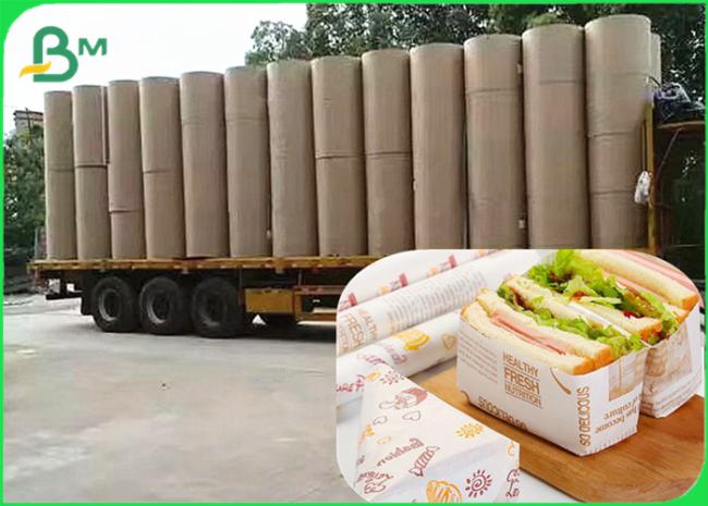 35gsm στο στιλπνό Greaseproof μίας χρήσης ρόλο τυλίγοντας εγγράφου σάντουιτς 65gsm