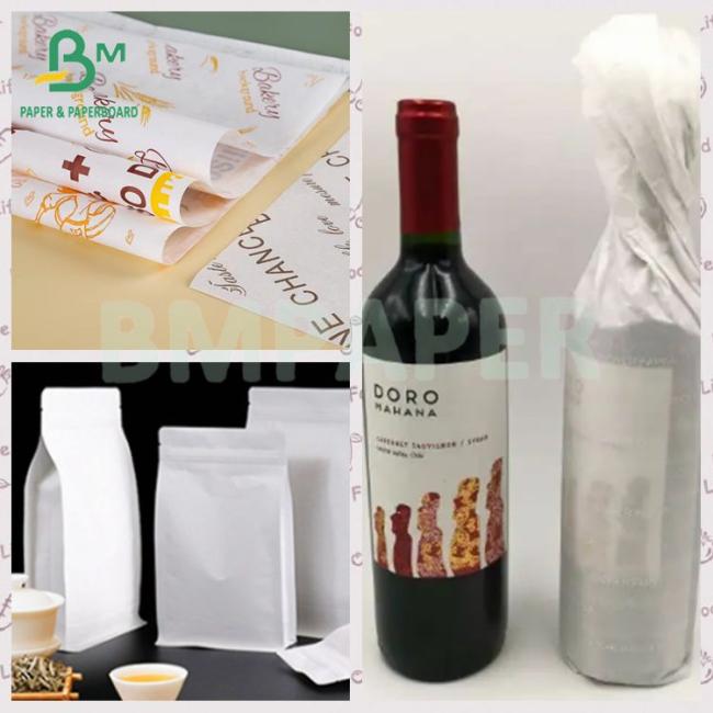 40grs Virgin Pulp Safety MG One Side Glossy White Kraft Paper 