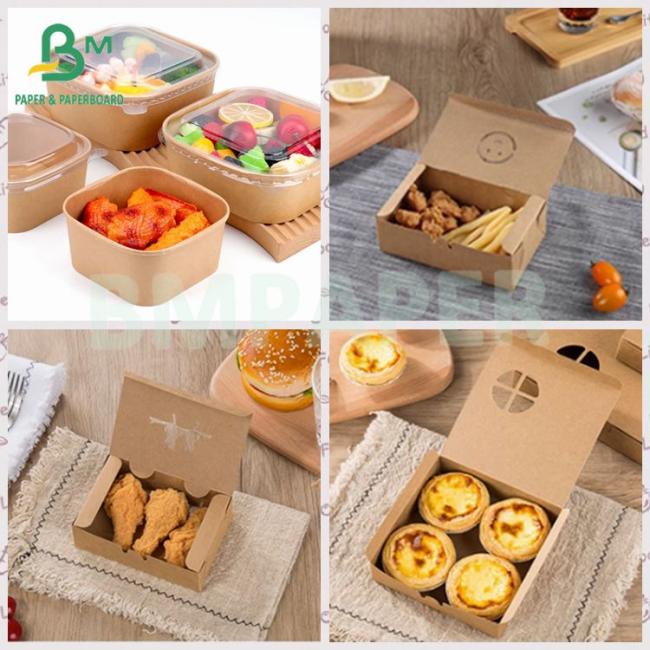 Greaseproof Food Package Box Brown Kraft PE Coated Paper Roll
