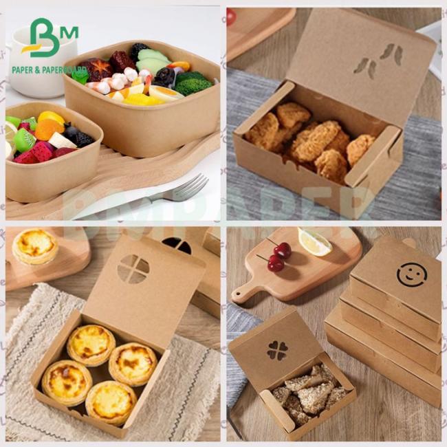 Unbleached Oilproof Snack Packing Box PE Coated Kraft Liner Board