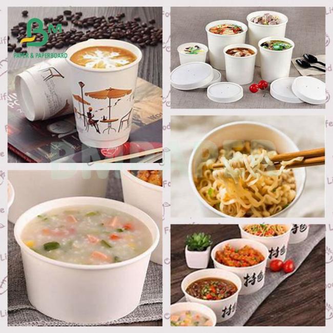 250 GSM White Food Grade Ice Cream Cone Packaging Cup Base Paper