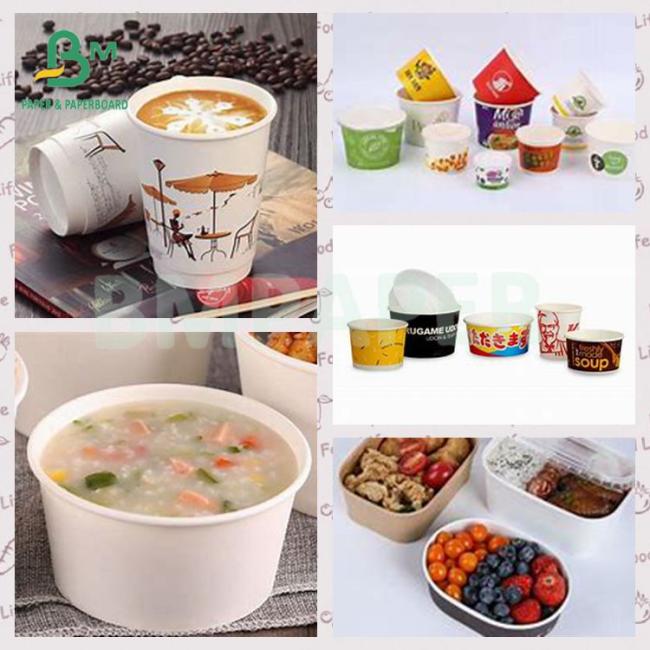 245gsm Waterproof Greaseproof Salad Bowl White PE Coated Paper