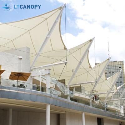 China Wholesale Outdoor Landscape Tensile Canopy Umbrella Fabric Strength Membrane Structure Walkway Fabric Tensile Structure for sale