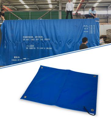 China Waterproof Blue PVC Custom Canvas Covers for Container Truck Tarpaulin PVC Coated Fabric Truck Side Curtain for sale