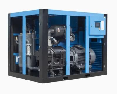 China Compresor de aire de dos etapas 7.5 KW de desplazamiento de alta presión Control de pantalla táctil de micro-torsión con control de pantalla táctil con motor central PLC sin lubricación de aceite en venta