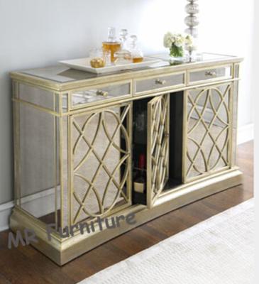 China Weerspiegelde het Buffetlijst van Champagne Goud, 85cm Hoogte Weerspiegeld Eetkamerbuffet Te koop