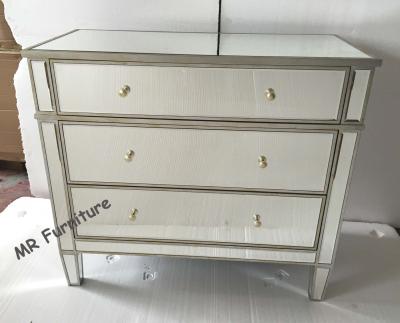 China 3 laden Zilveren Weerspiegelde Nightstand, de Slaapkamer Weerspiegelde Lijst van het Glasbed Te koop