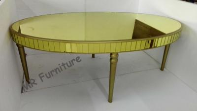 Cina Tavoli della presidenza di vetro ovali per la cucina, tavolo da pranzo di vetro di lusso con le gambe di legno in vendita