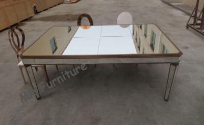 Cina Rivestimento su misura dell'argento di dimensione rispecchiato oggetto d'antiquariato della struttura di legno del tavolo da pranzo in vendita