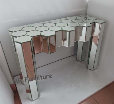 Chine Tableau de console en verre reflété par conception de diamant, Tableau moderne de miroir de console à vendre