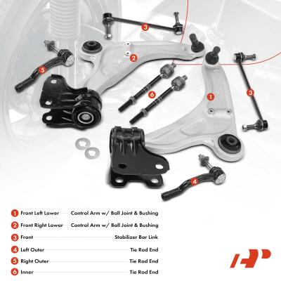 China 8x Control Arm with Ball Joint Sway Bar Tie Rod Kit for Ford Edge MKX for sale