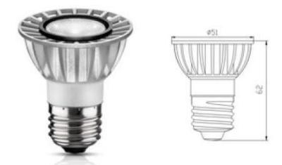 Cina 5000k SAMSUNG scheggiano il riflettore della pannocchia 6W E27 GU10 LED, non UV/IR 60Hz in vendita