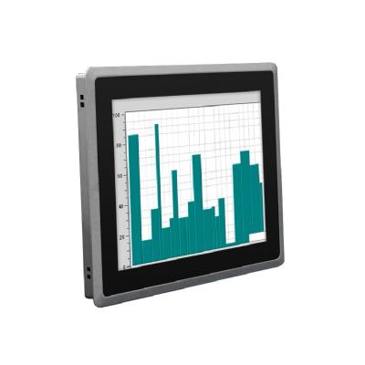 China 12.1 Inch 1024*768 HMI/PLC/Robot IP65 Flat Panel MountMonitor 500nits Embedded Industrial Capacitive/ResistiveTouch Screen Monitor for sale