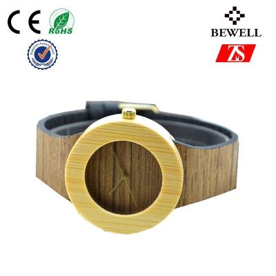 Cina Orologio di legno naturale unisex con la banda di cuoio e la batteria giapponese in vendita