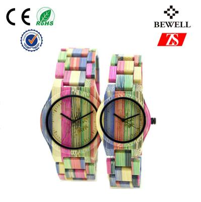 Cina Orologio di legno di bambù FSC del quarzo amichevole di Bewell con il logo su misura in vendita