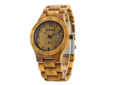 Cina Del regalo di Bewell degli uomini di legno naturali dell'orologio movimento giapponese fatto a mano in pieno in vendita