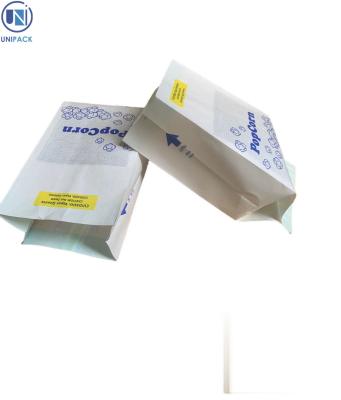 China High quality oil proof impact resistant fluorine-free microwave popcorn paper bag packaging for sale