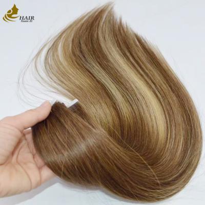 China Popular Skin Weft Straight 100% Remy Human Hair Tape Hair Extensions Cuticle Aligned Virgin Hair for sale