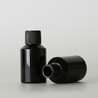 Κίνα 30ml πλαστικό μαύρο χρώμα κεφαλής κοχλίου Petg μπουκαλιών λοσιόν για το ουσιαστικό πετρέλαιο προς πώληση