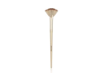 Vonira Beauty Studio Μακιγιάζ Κοσμητικό Highlighter Φαν Βούρτσα Με Χρυσό Αλουμίνιο Φερρούλη Κερασό ξύλινο λαβή