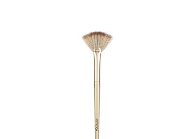 Κίνα Vonira Beauty Studio Μακιγιάζ Κοσμητικό Highlighter Φαν Βούρτσα Με Χρυσό Αλουμίνιο Φερρούλη Κερασό ξύλινο λαβή προς πώληση