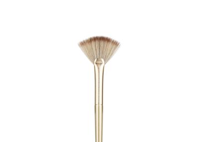 Κίνα Vonira Beauty Studio Μακιγιάζ Κοσμητικό Highlighter Φαν Βούρτσα Με Χρυσό Αλουμίνιο Φερρούλη Κερασό ξύλινο λαβή προς πώληση