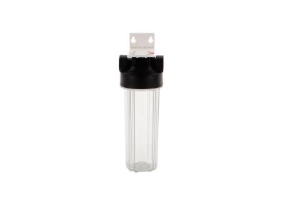 China 10'' plastic clear water filter housings with 3/4'' inlet/outlet port for sale
