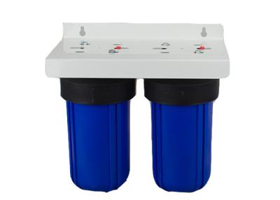China 10'' big blue whole house water filter housings with double sump 1'' port for sale