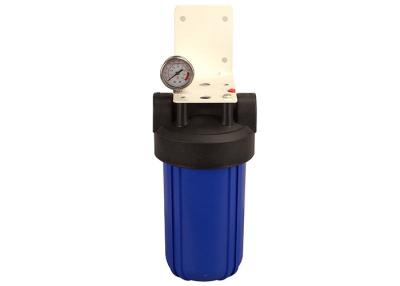 China 10'' big blue whole house water filter housings 1'' port with metal bracket for sale