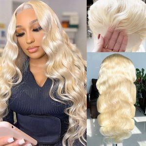 China Wholesale Brazilian Blonde 613 Lace Frontal 13X4 Transparent Human Hair Hand Made Wigs for sale
