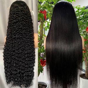 China Brazilian Transparent Lace Front Straight Weave Curly Virgin Glueless Human Hair Wig for sale